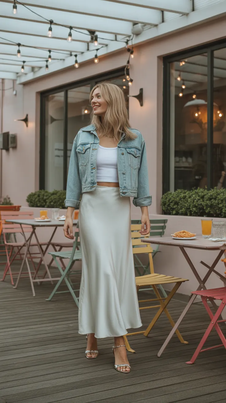 16 Silk Skirt Outfit Ideas Styled for Soft, Relaxed Casual Outfits
