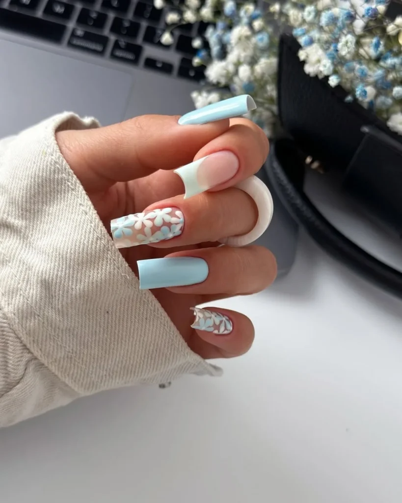 16 Sky Blue Nails That Add a Fresh Pop of Color to Stylish Nails